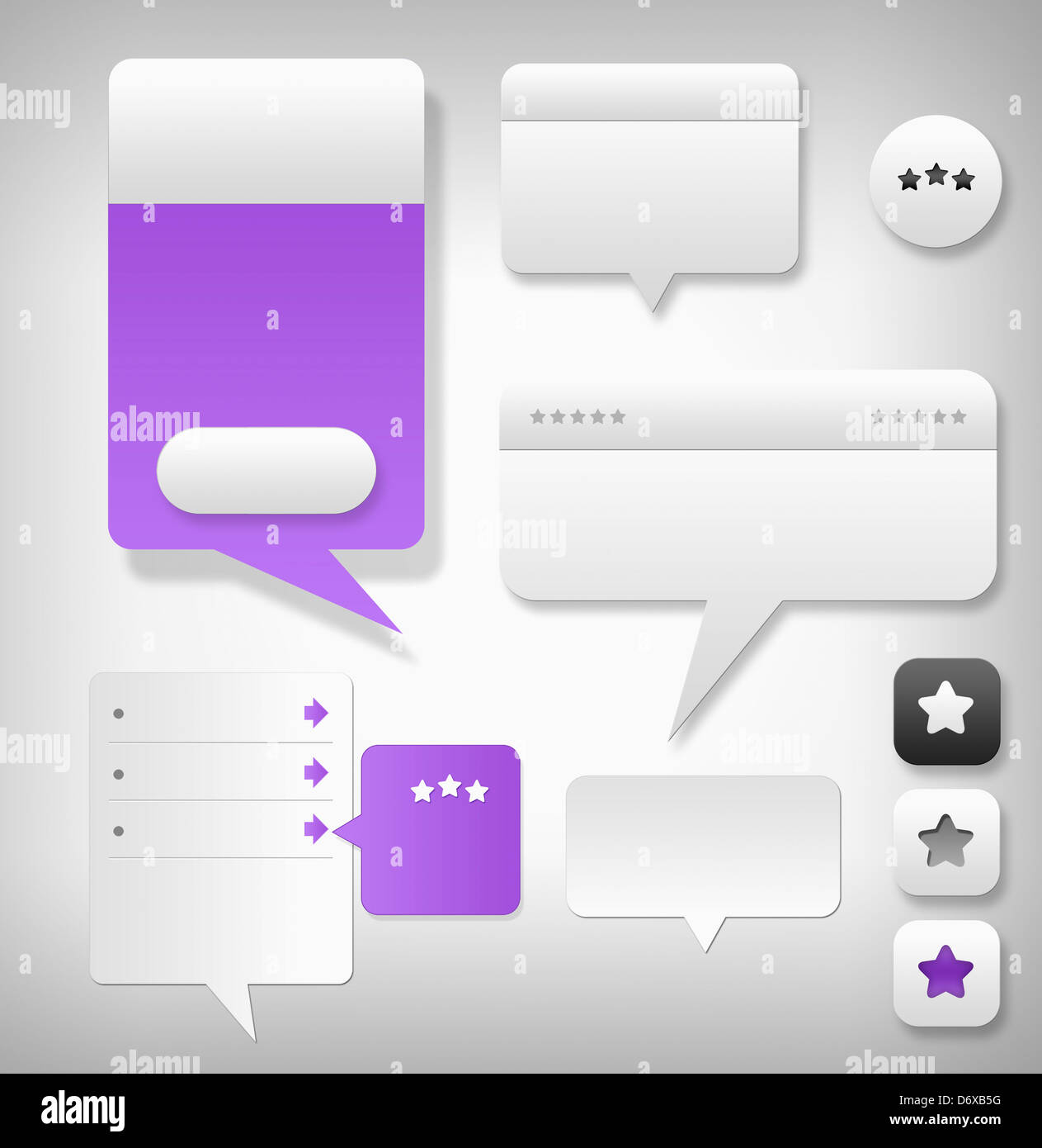 different memo tag design in purple Stock Photo - Alamy