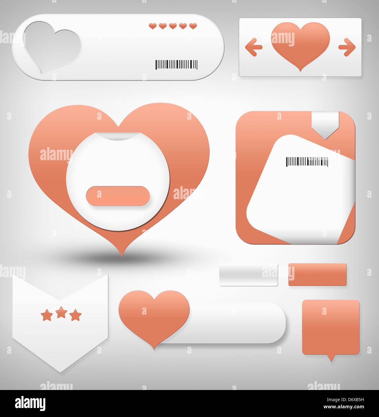 different memo tag design in orange Stock Photo - Alamy