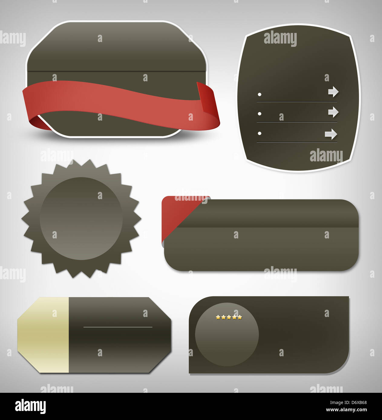 different memo tag design in black Stock Photo - Alamy