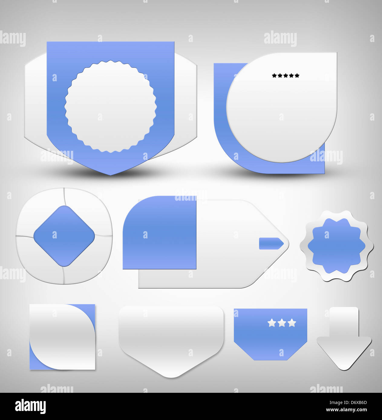 different memo tag design in light blue Stock Photo - Alamy