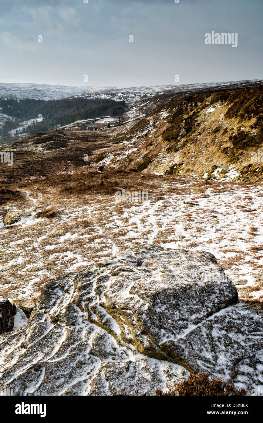 Looking south up Danby Dale from Blakey Rigg just after dawn on a ...