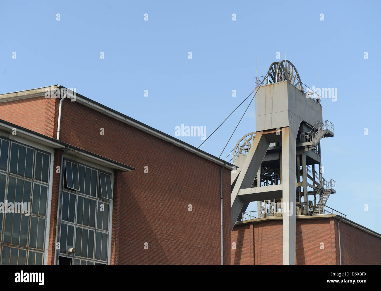 The shaft tower of the Nordschacht mining pit stands tall in Mettingen ...