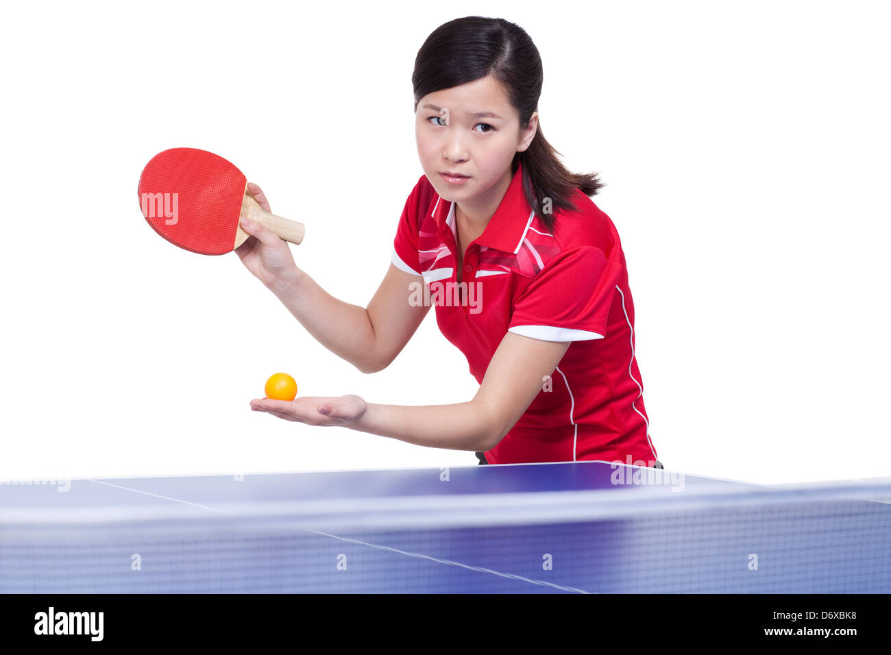 Female athlete playing table tennis Stock Photo - Alamy