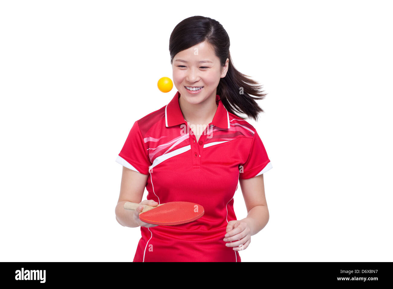 Female athlete playing table tennis Stock Photo - Alamy
