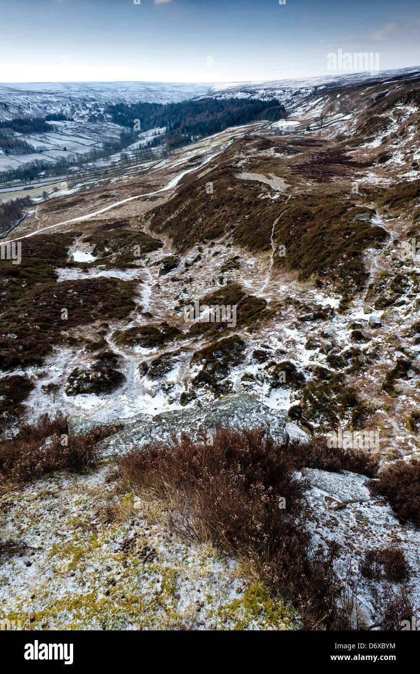 Looking south up Danby Dale from Blakey Rigg just after dawn on a ...