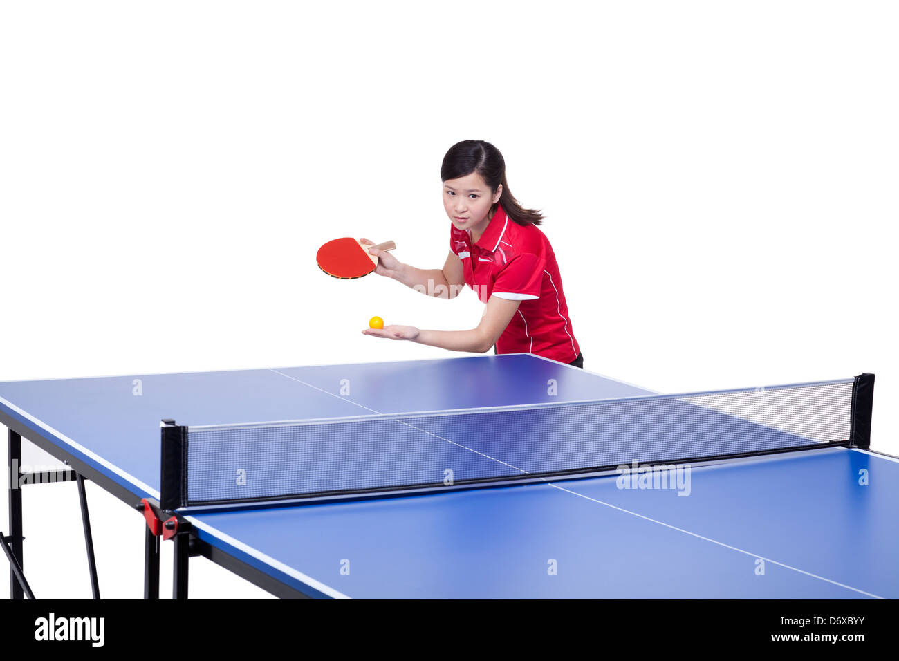 Female athlete playing table tennis Stock Photo - Alamy