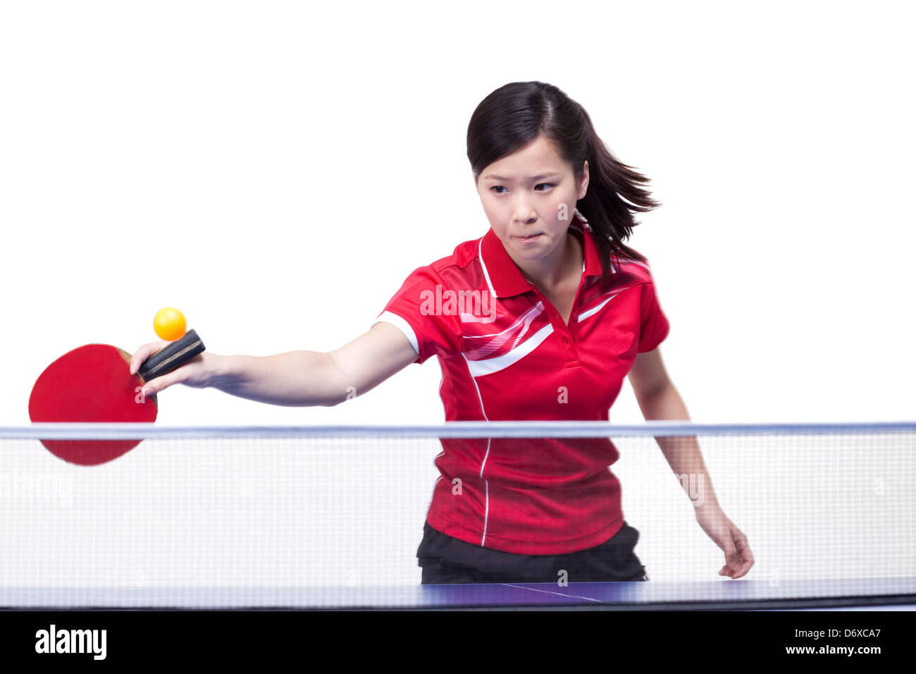 Female athlete playing table tennis Stock Photo - Alamy
