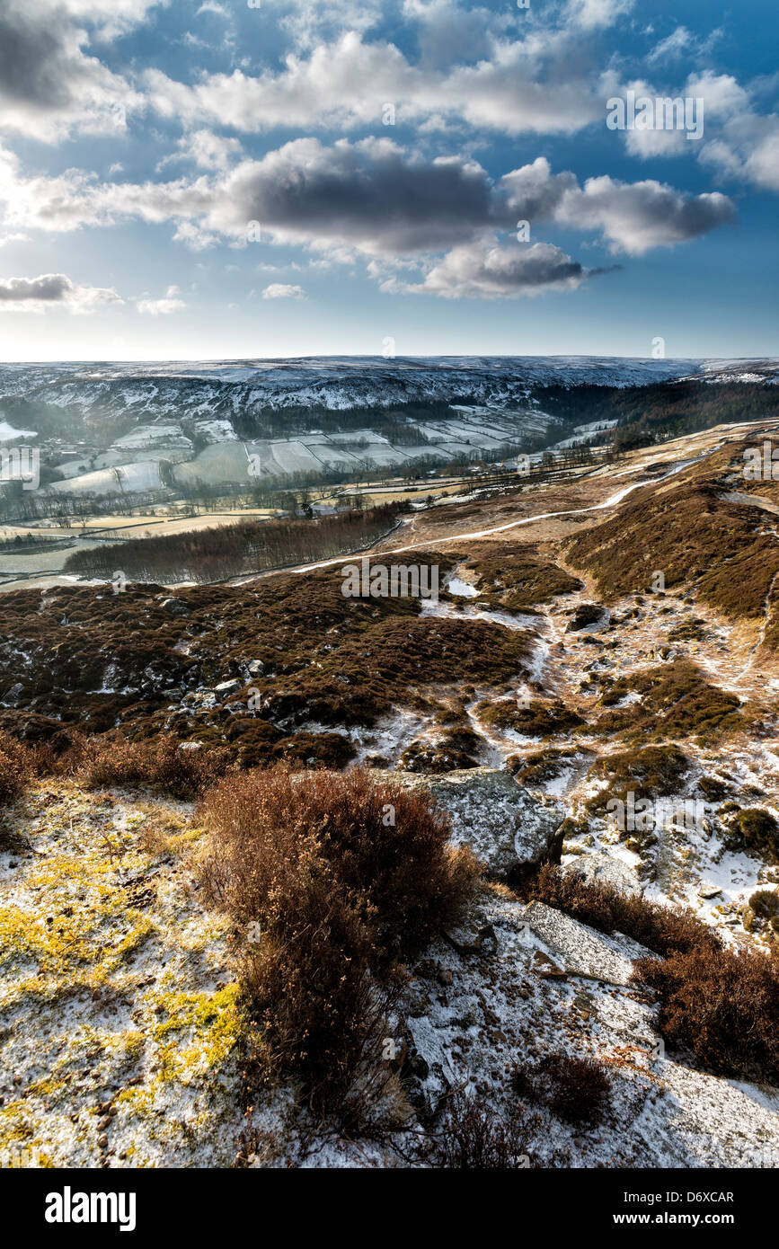 Looking south up Danby Dale from Blakey Rigg just after dawn on a ...