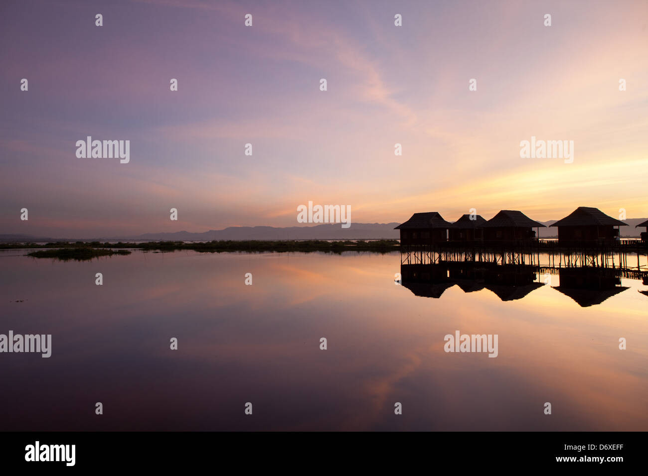 Inle Lake Myanmar Burma at sunset Stock Photo - Alamy