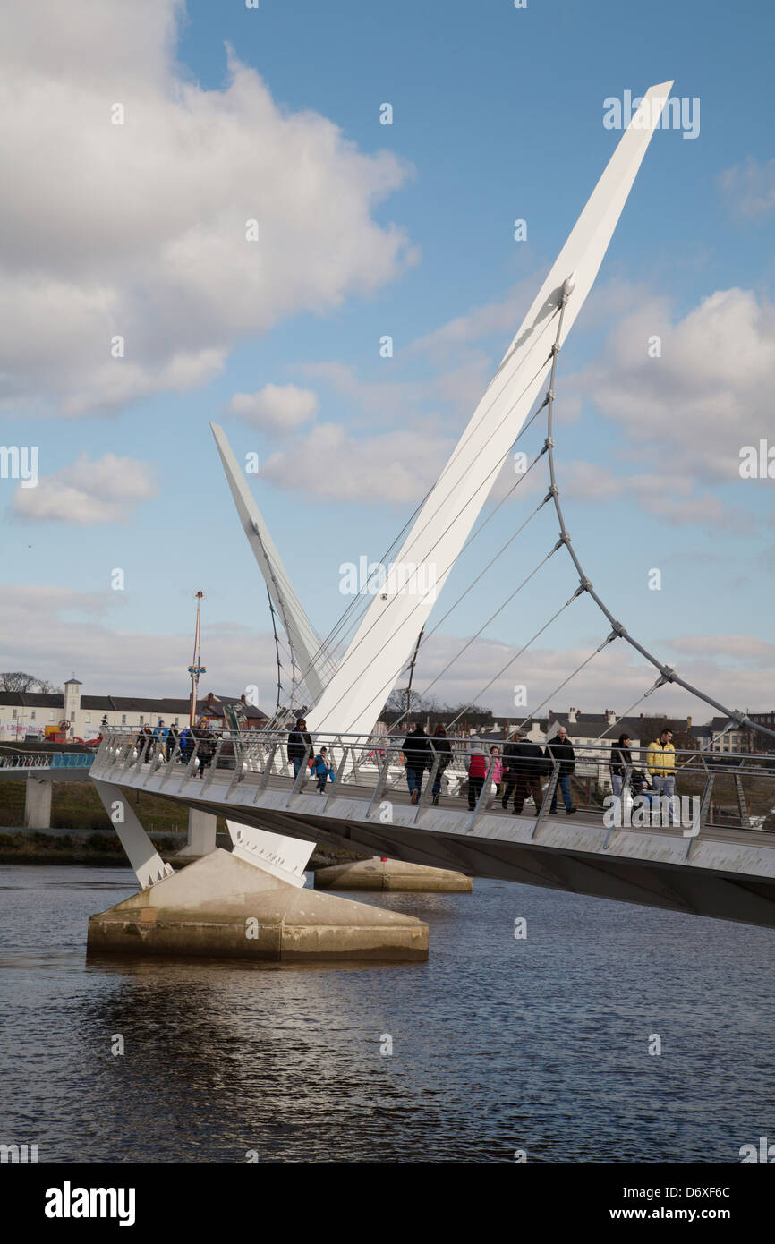 The Peace Bridge Derry Londonderry Northern Ireland United Kingdom ...