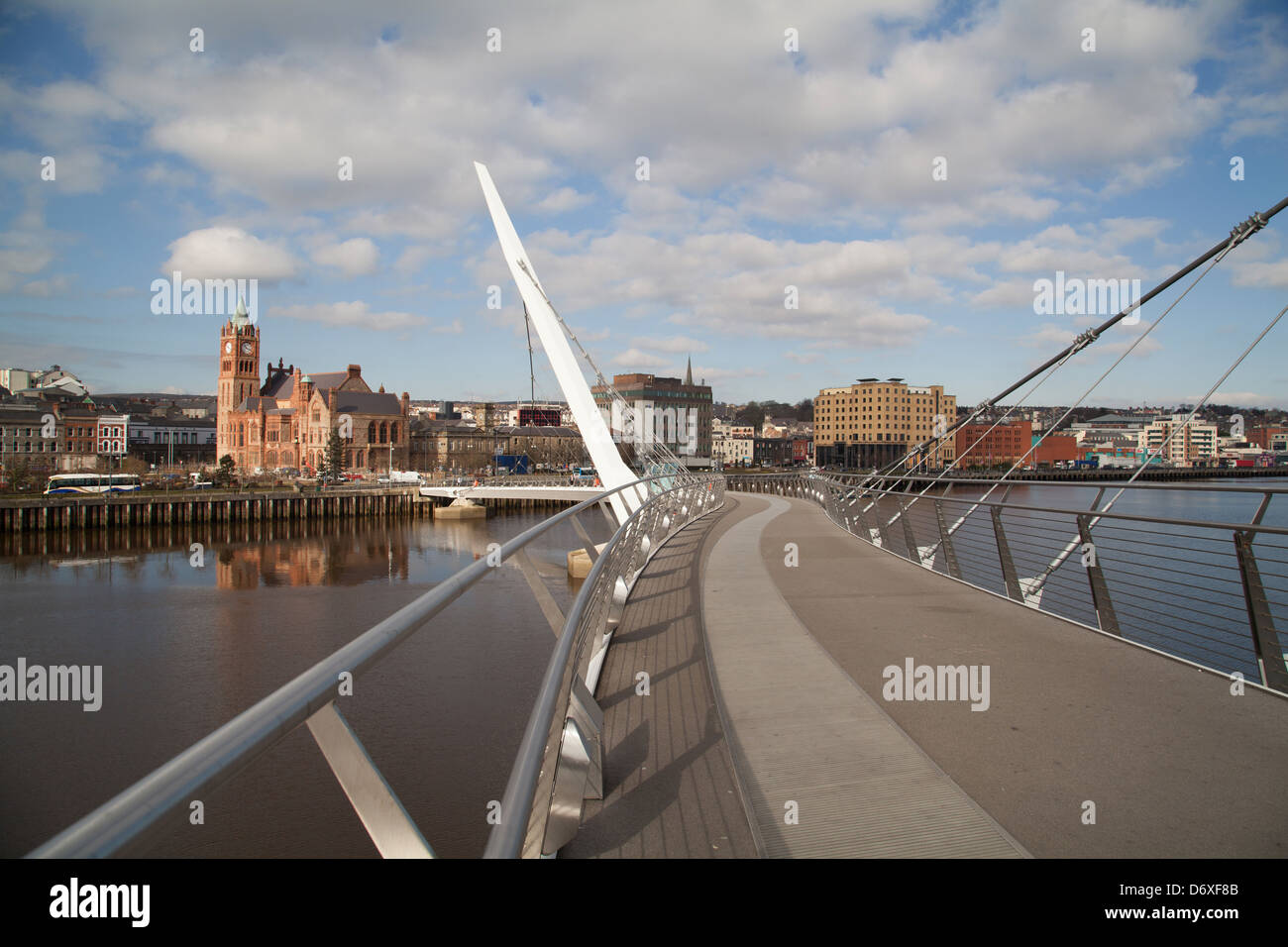 The Peace Bridge Derry Londonderry Northern Ireland United Kingdom ...