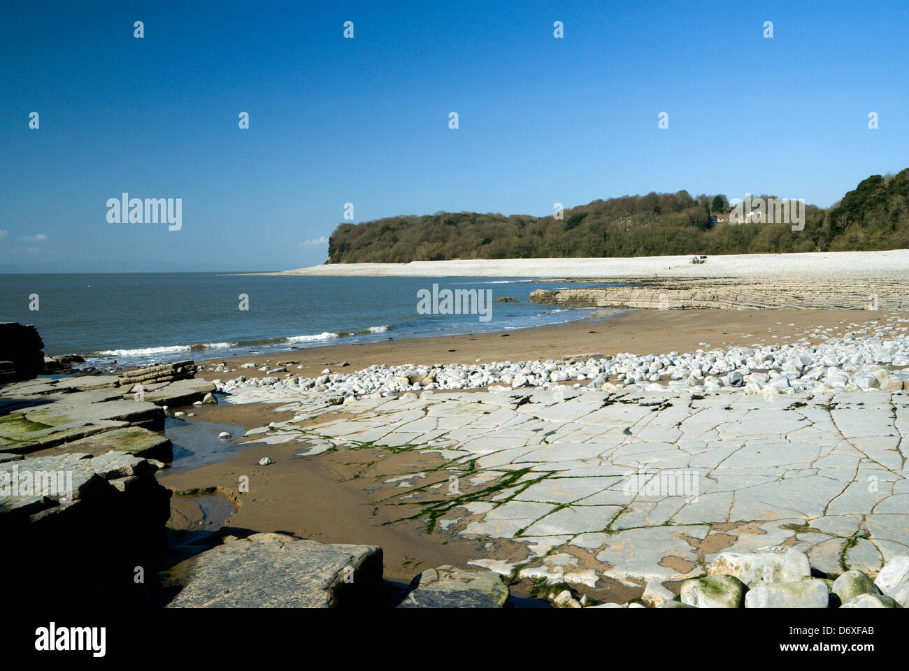 cold knap beach looking towards porthkerry, barry, vale of glamoergan ...