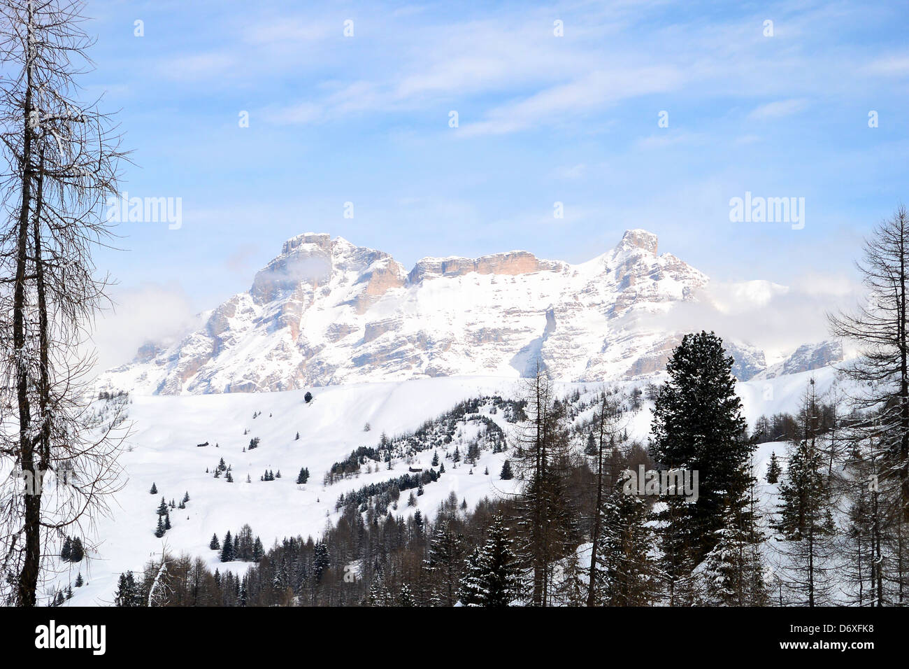 Winter landscape in mountains of Italy the Dolomites Stock Photo - Alamy