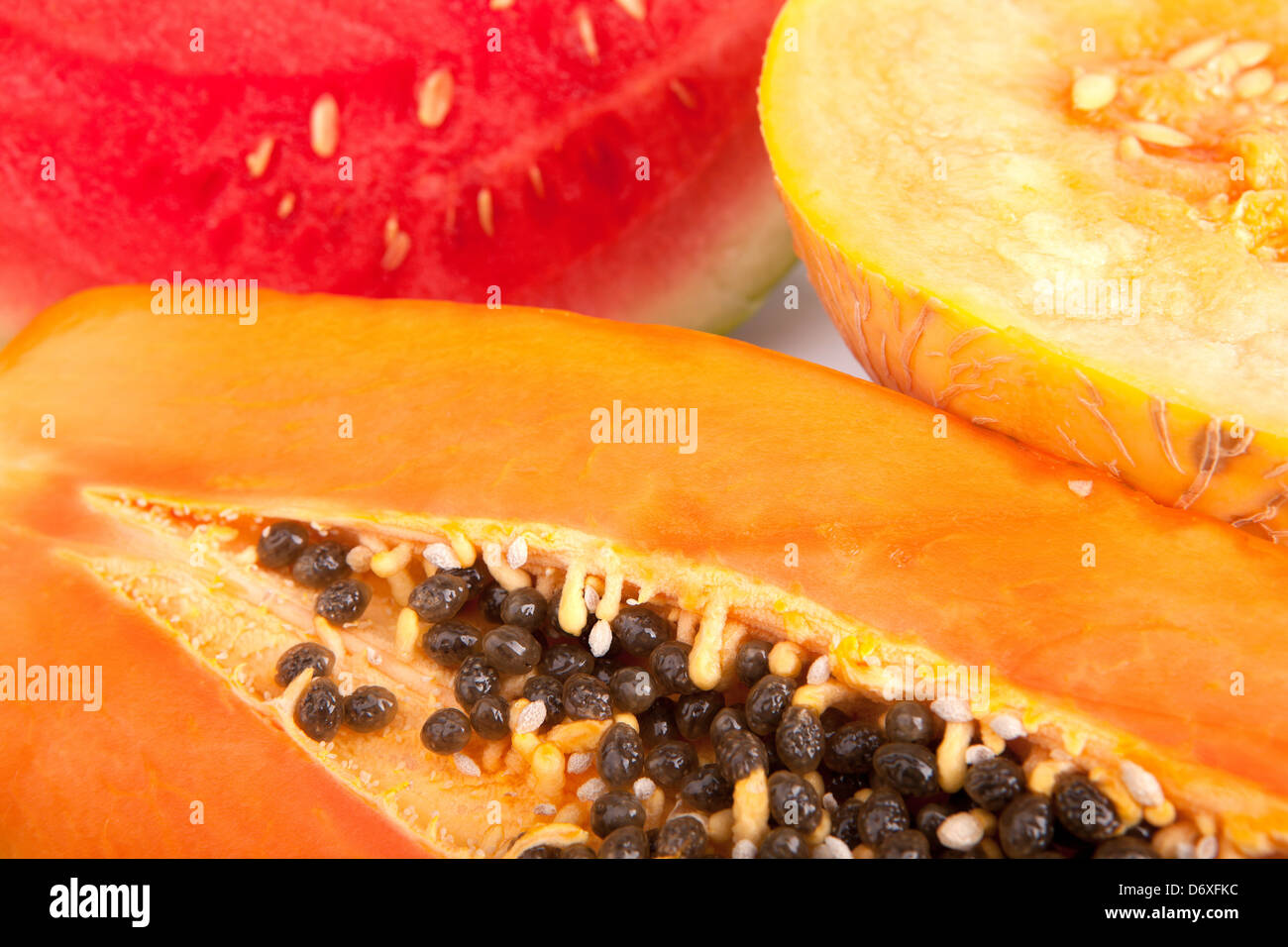 Fresh cut fruit watermelon papaya hi-res stock photography and images ...