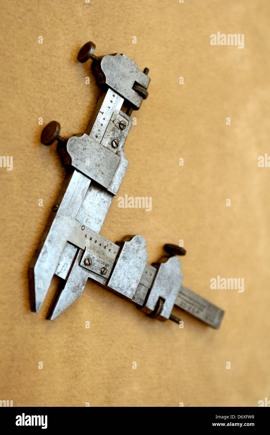 Gear tooth measuring calliper, measures width and height Stock Photo ...