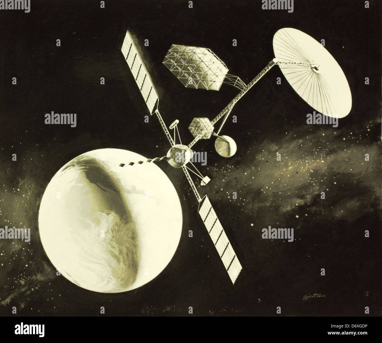 This image from 1965-1975 shows miscellaneous space-related items and ...