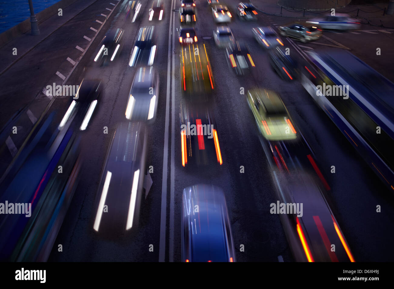 Car traffic at night. Motion blurred background Stock Photo - Alamy