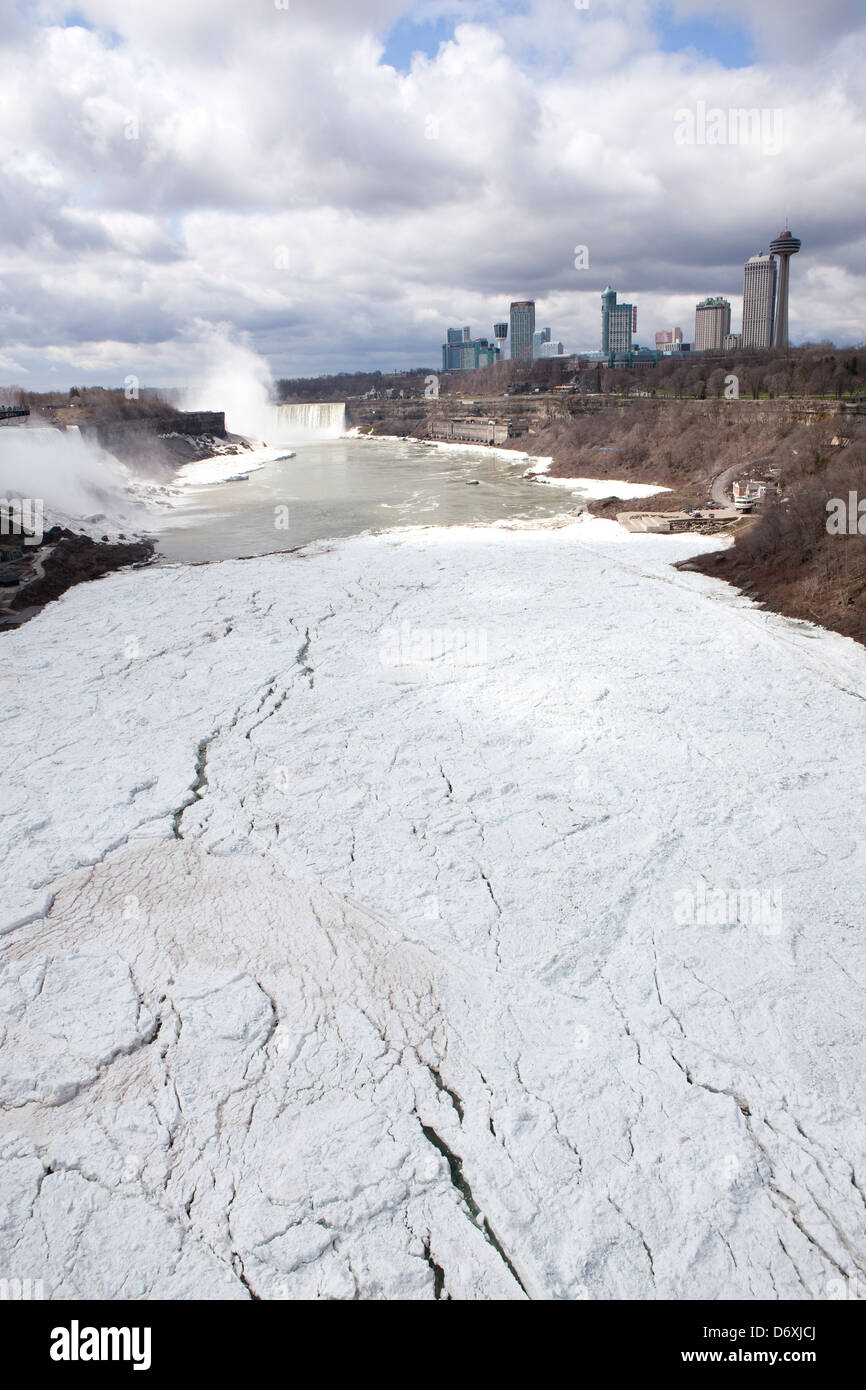 Niagara Falls at springtime, on the border between USA and Canada Stock ...