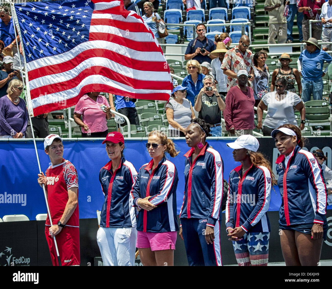 April 21, 2013 - Delray Beach, Florida, US - The U.S. Fed Cup Team ...