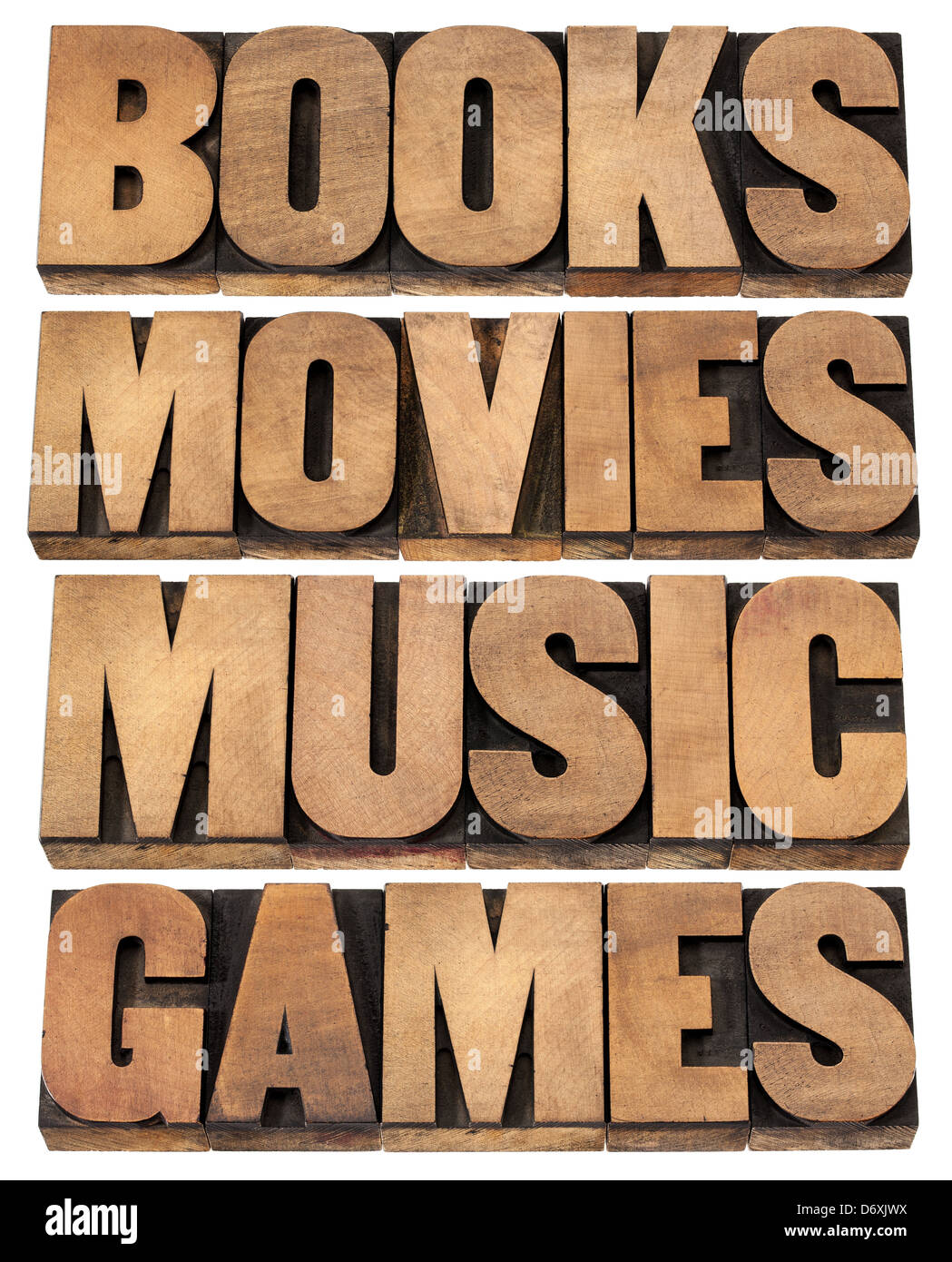 books, movies, music and games - entertainment concept - collage of ...