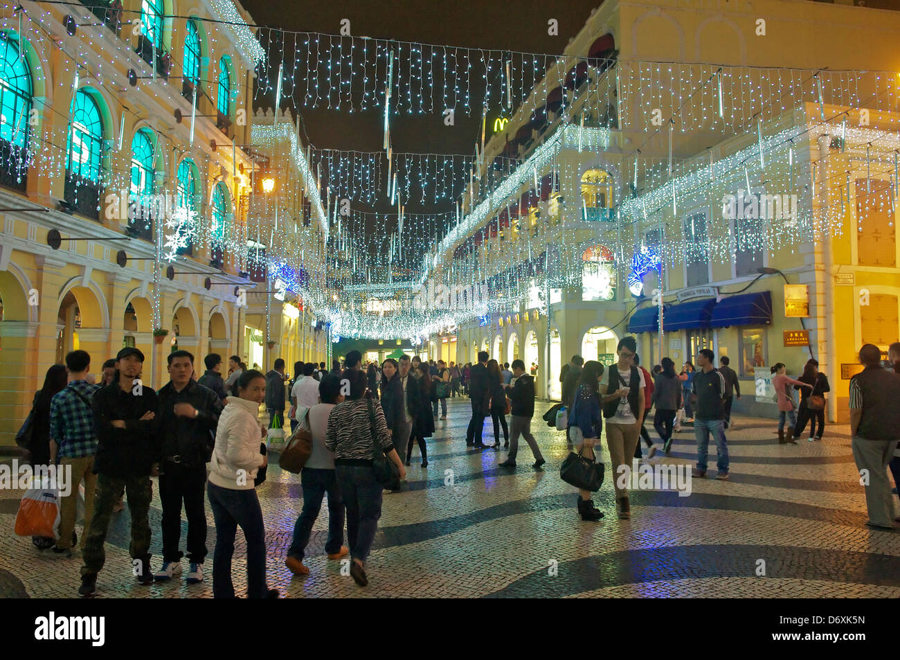 Senardo Square at night Macau Stock Photo - Alamy