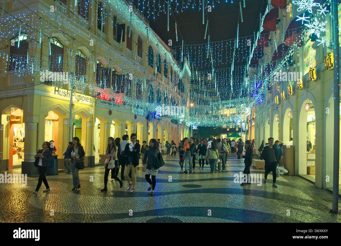 Senardo Square at night Macau Stock Photo - Alamy