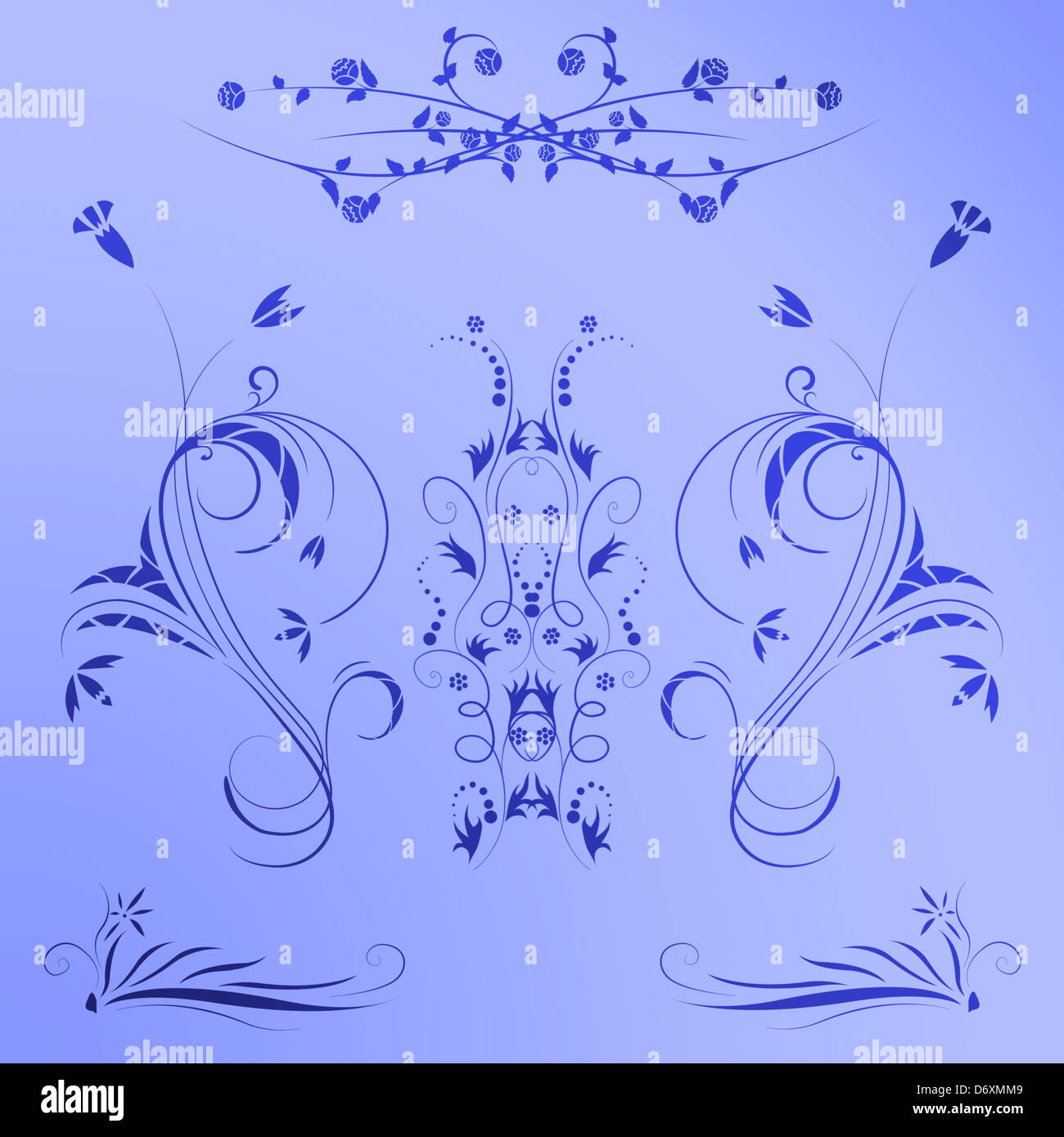 Beautiful illustrated flower background design with gradient Stock ...