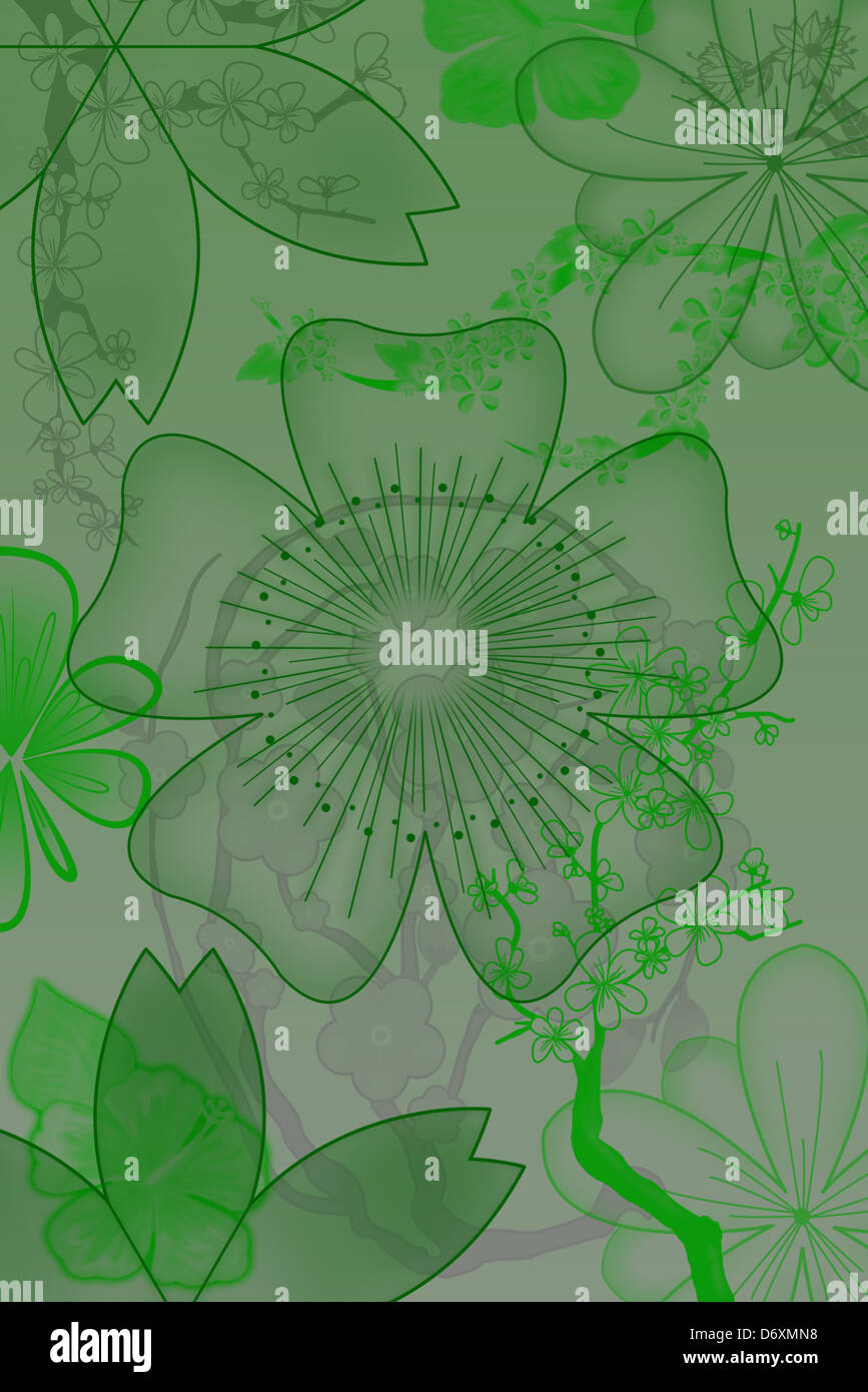 Beautiful illustrated flower background design with gradient Stock ...