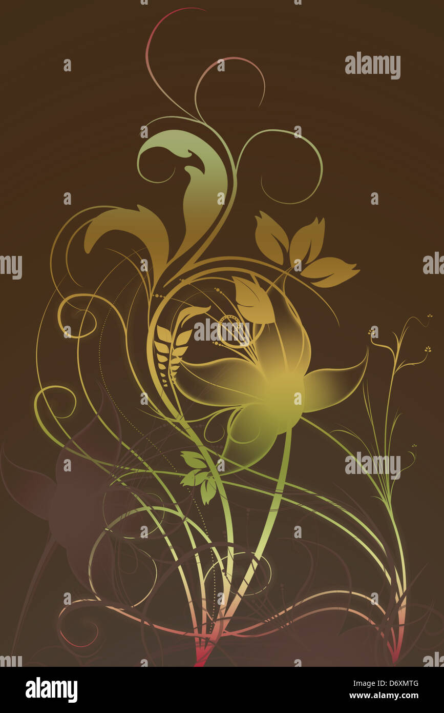 Beautiful illustrated flower background design with gradient Stock ...