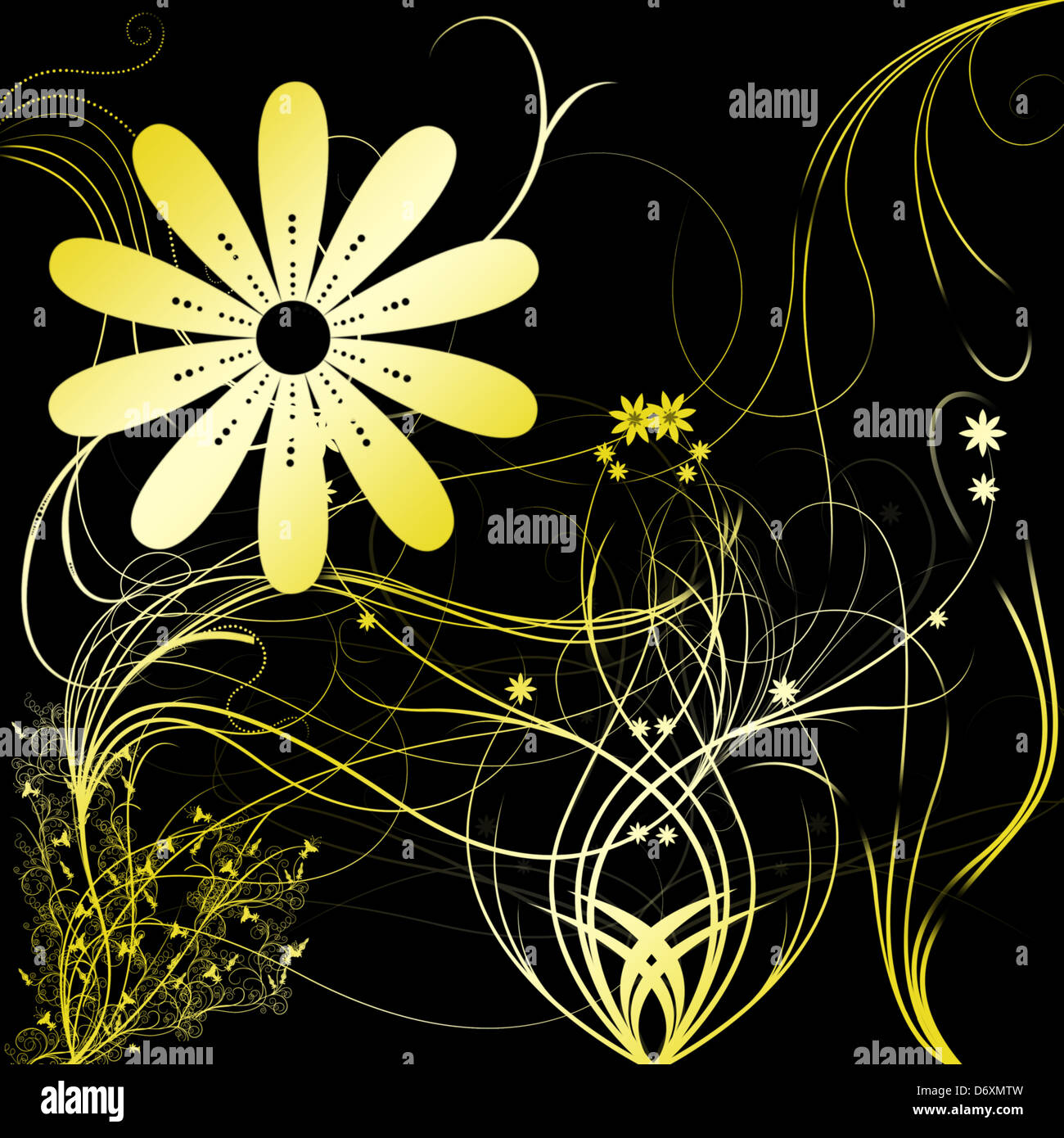 Beautiful illustrated flower background design with gradient Stock ...