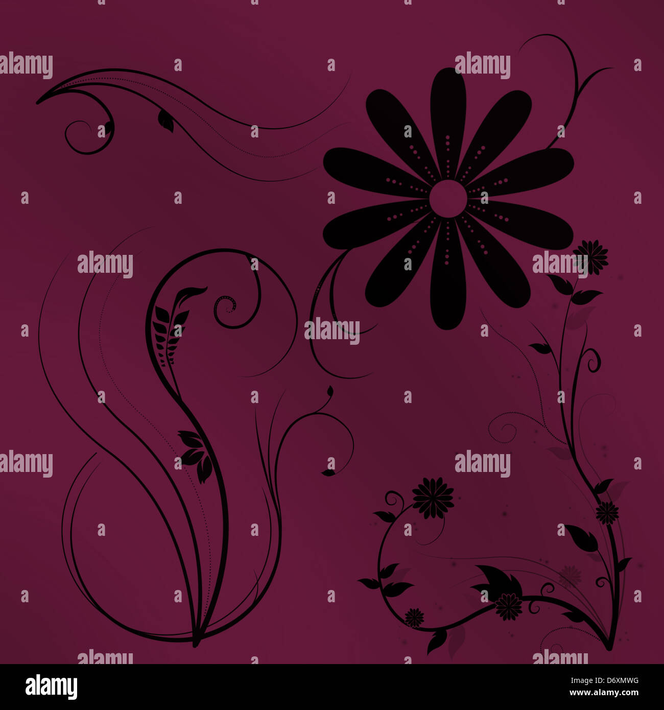 Beautiful illustrated flower background design with gradient Stock ...