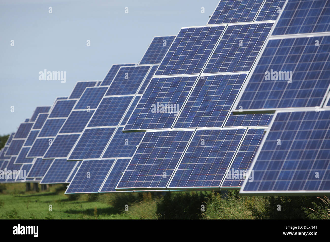 Nordhackstedt, Germany, solar farm consisting of tracking systems Stock ...