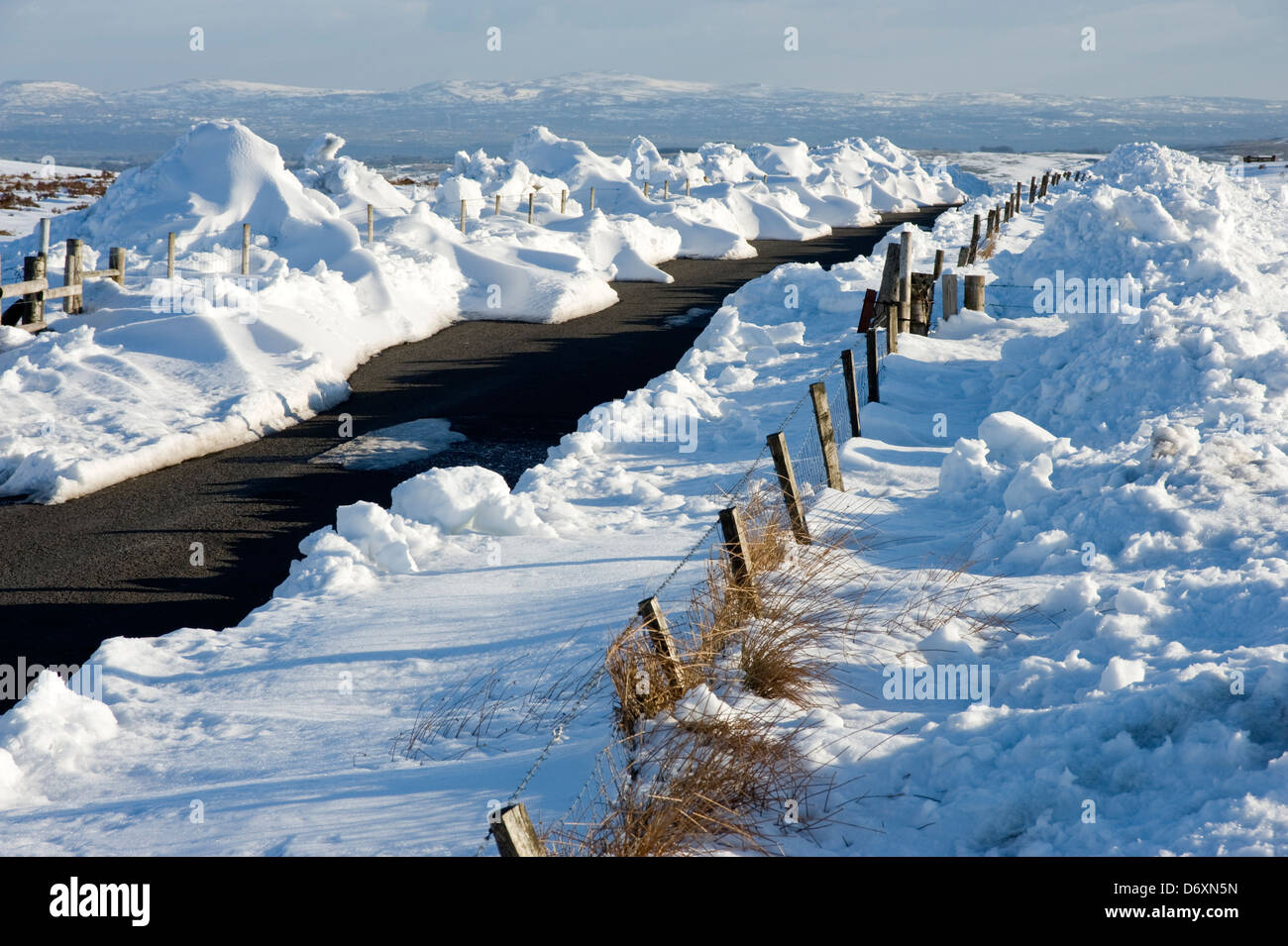 Snow drifts on the Shillanavogy Road, Broughshane, County Antrim ...