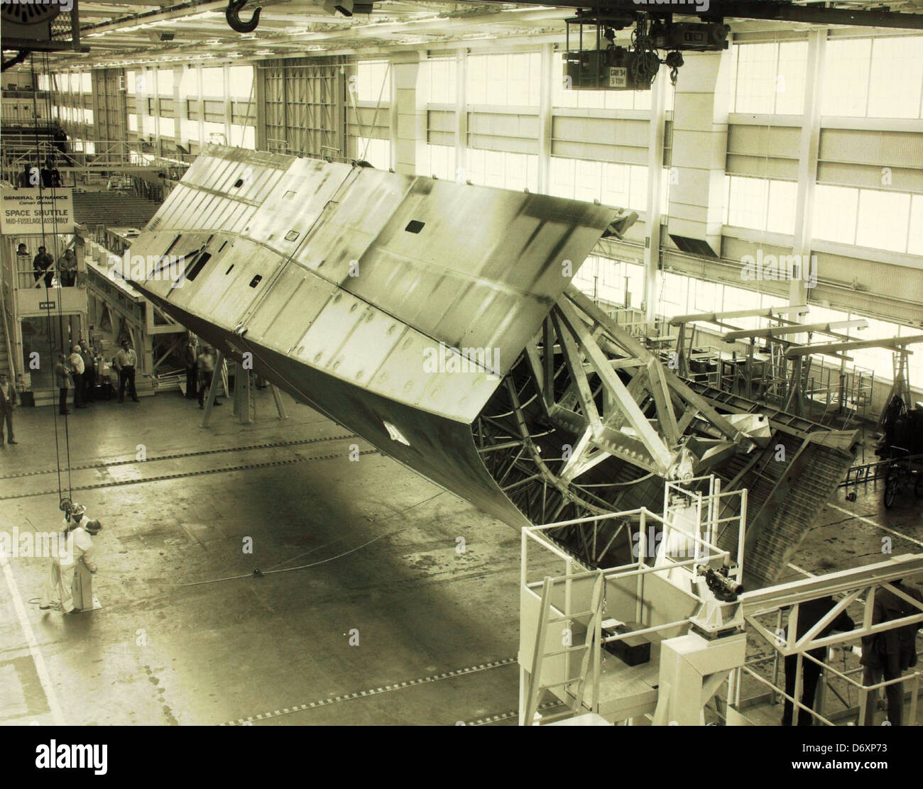 A photograph from the Convair/General Dynamics plant showing the mid ...
