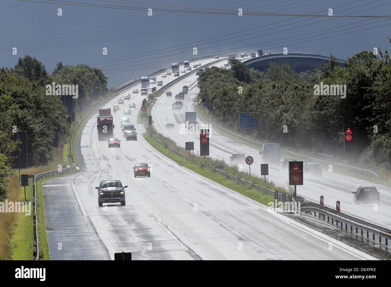 Rade, Germany, A7 with the wheels Hochbruecke Stock Photo - Alamy