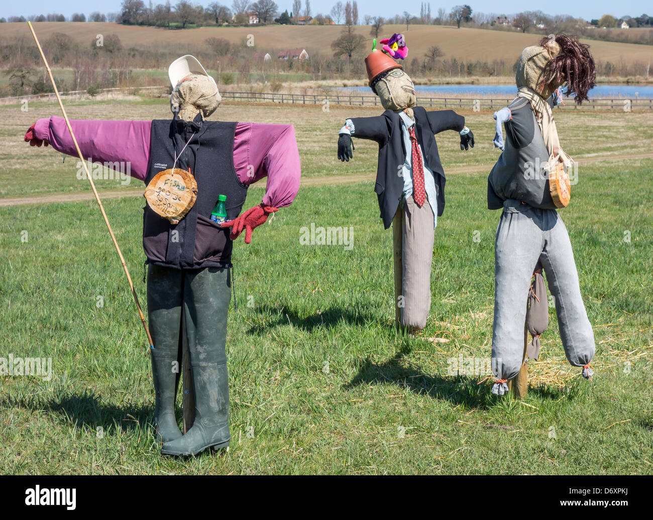 Scarecrow Group of Scarecows Stock Photo - Alamy