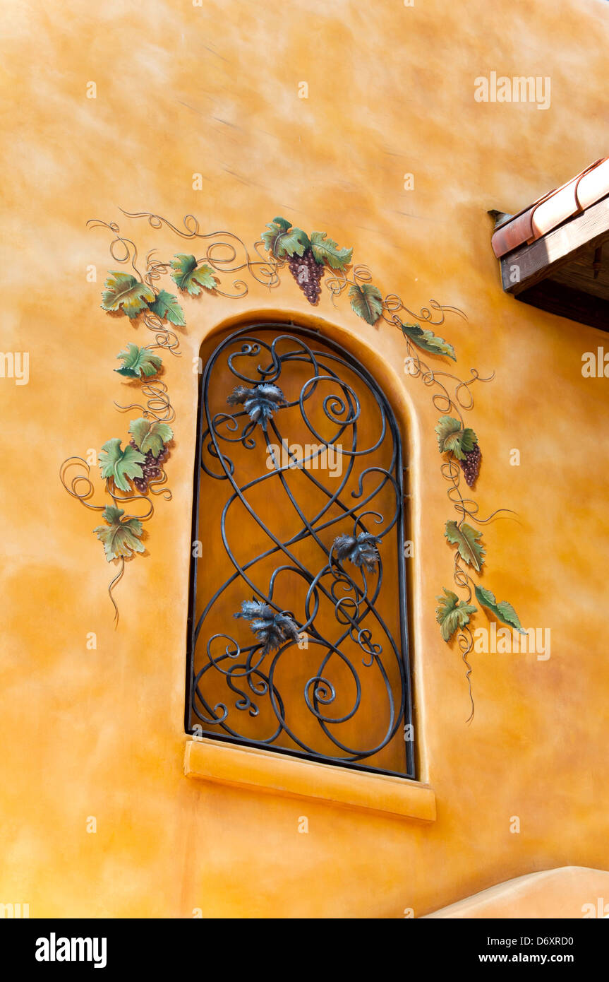 Cute small window with a rack Stock Photo - Alamy