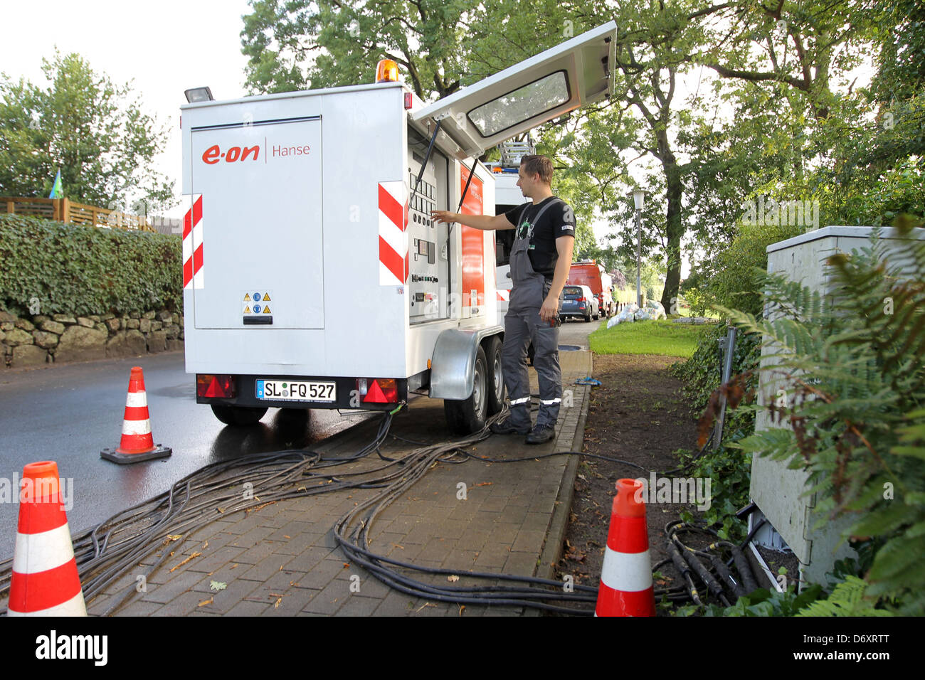 Handewitt, Germany, emergency generator in use Stock Photo - Alamy