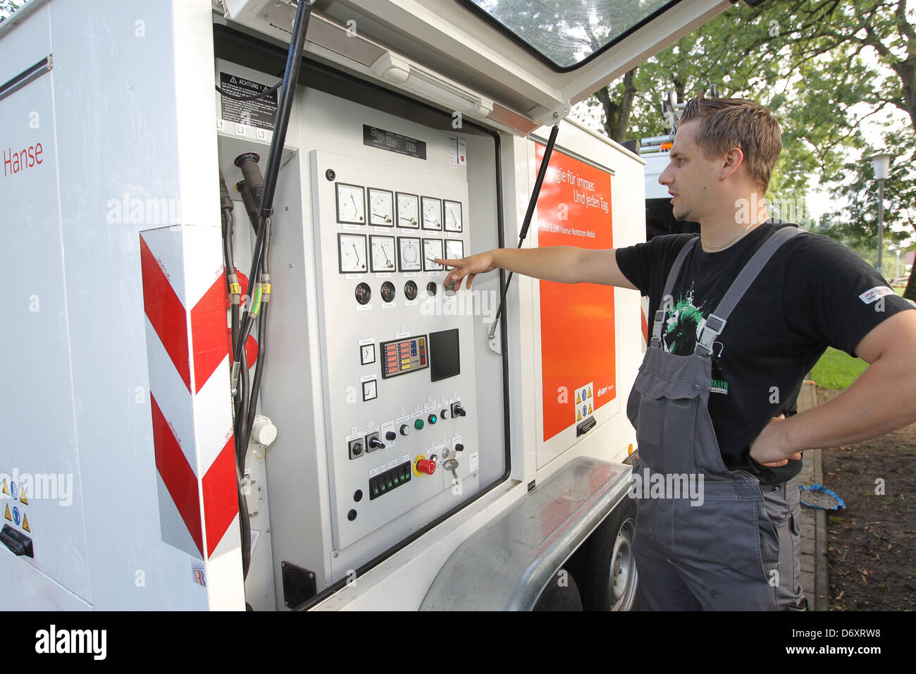 Handewitt, Germany, emergency generator in use Stock Photo - Alamy