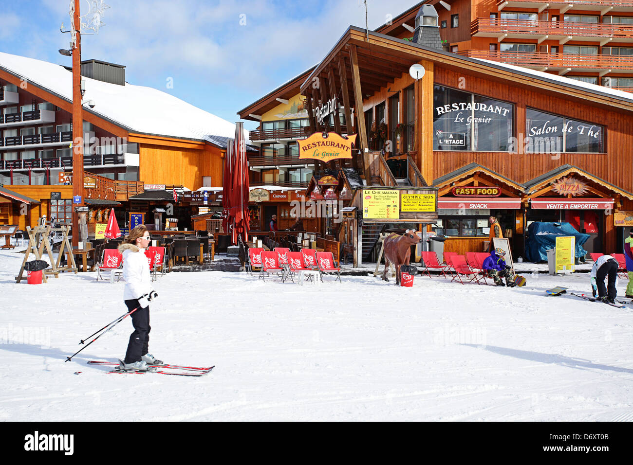 Skiing in Meribel, France Stock Photo - Alamy
