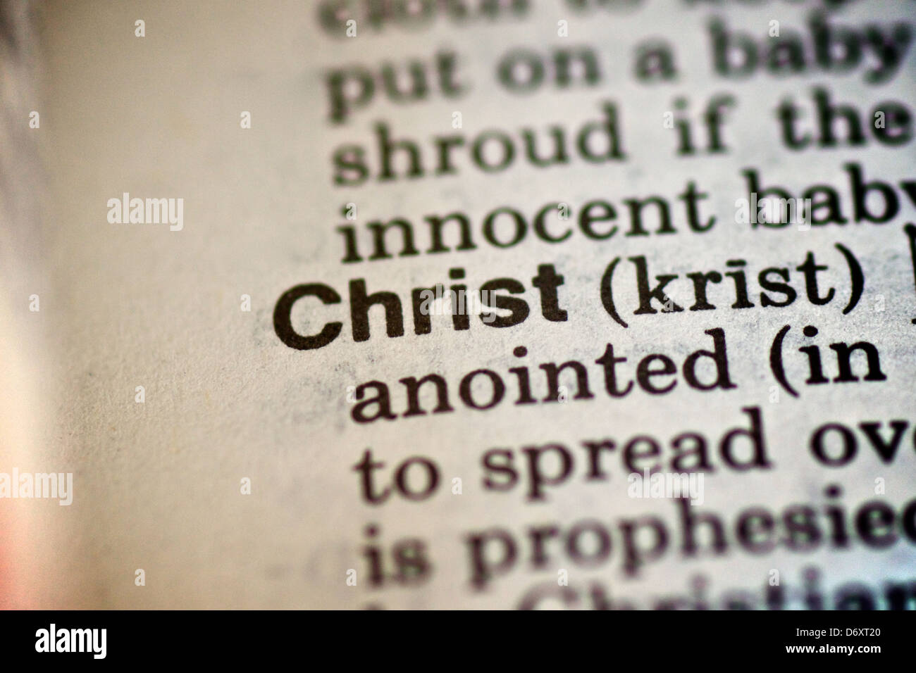 Word Christ text photo in the dictionary Stock Photo - Alamy