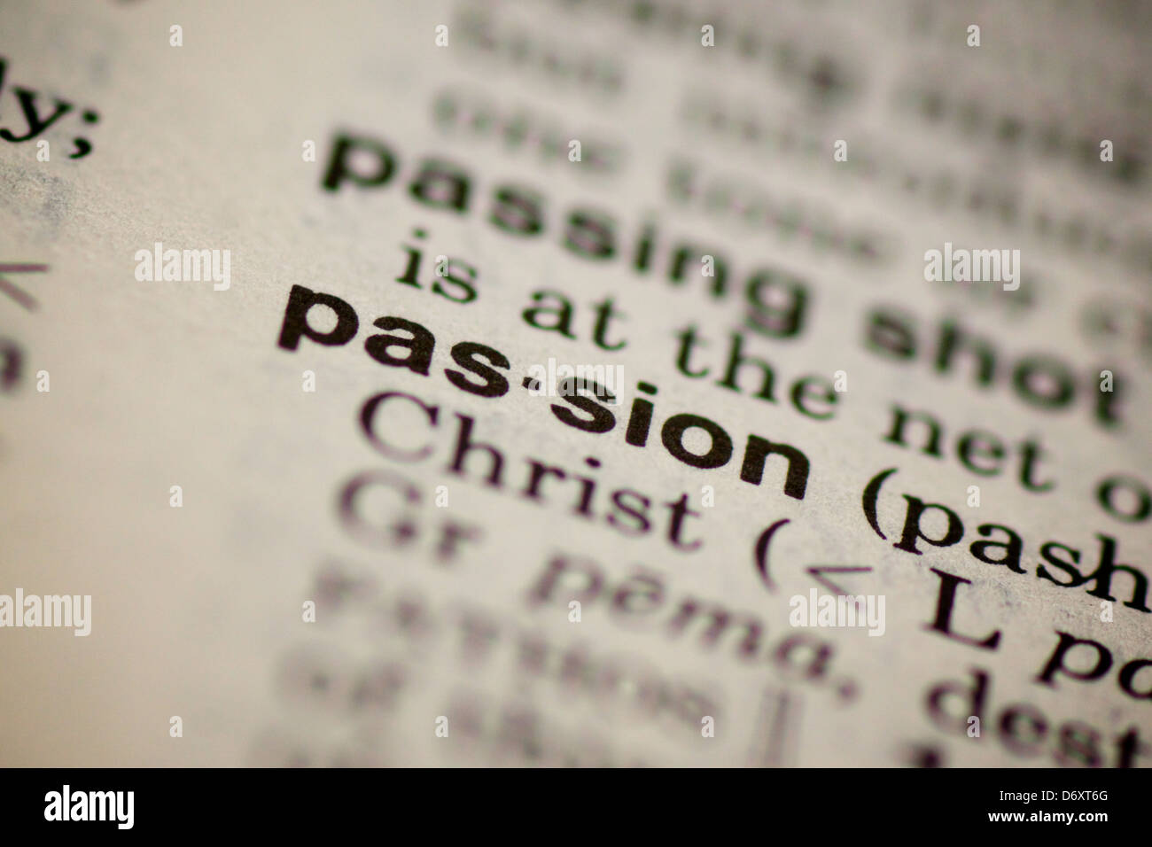 Word Passion in the dictionary taken in macro Stock Photo - Alamy