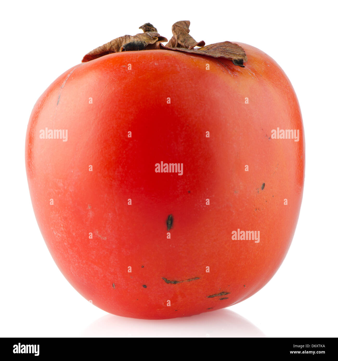 Orange ripe persimmon isolated over white background Stock Photo - Alamy