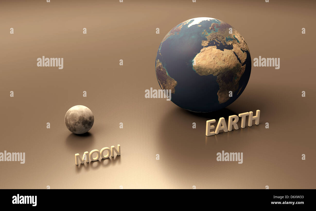Earth and moon size comparison hi-res stock photography and images - Alamy