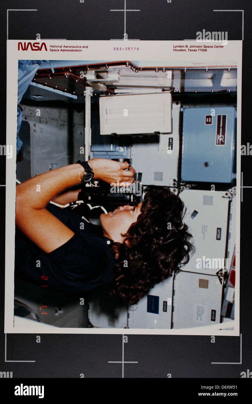 A photograph of Sally K. Ride, the first American woman in space. This ...