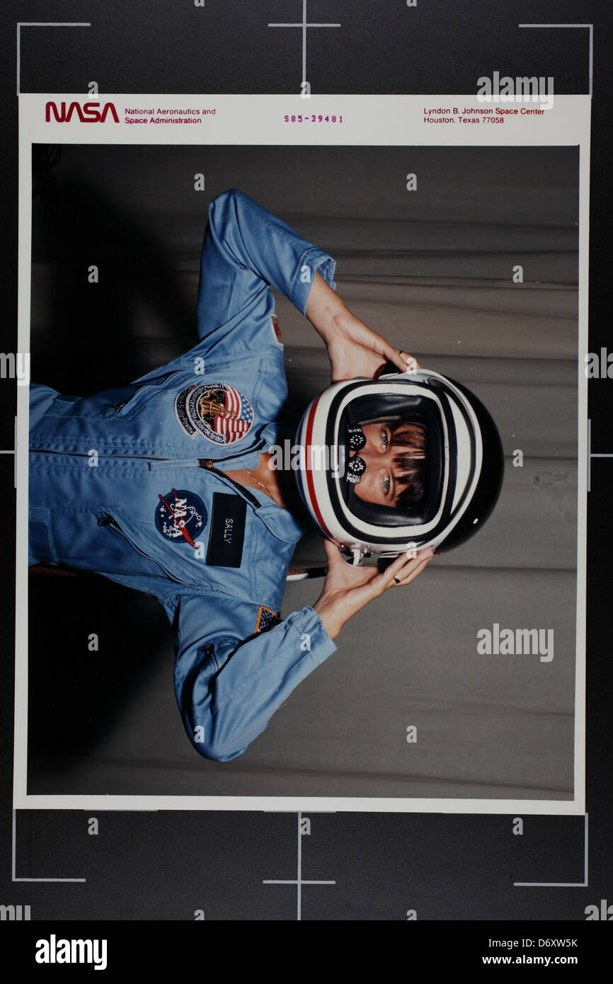 This photograph features Sally K. Ride, the first American woman in ...