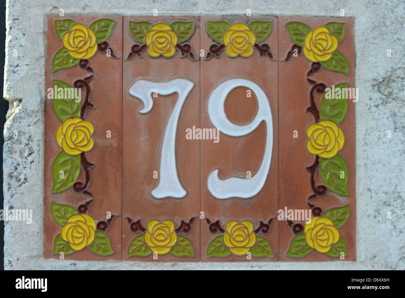 Tile numbered (door number Stock Photo - Alamy