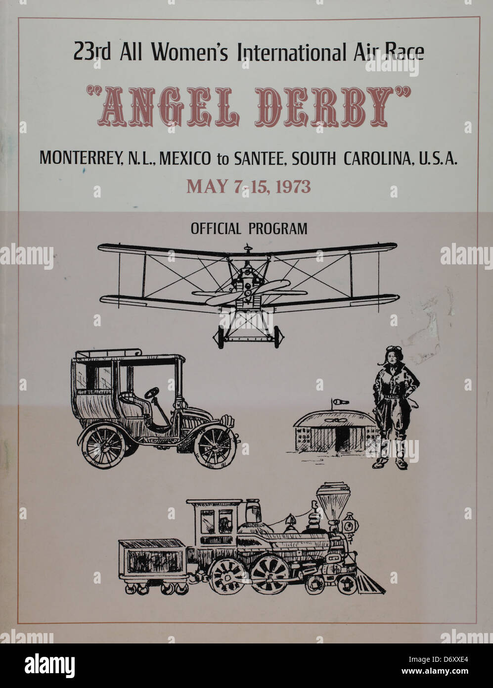 The 1973 Angel Derby program cover features a vibrant design ...