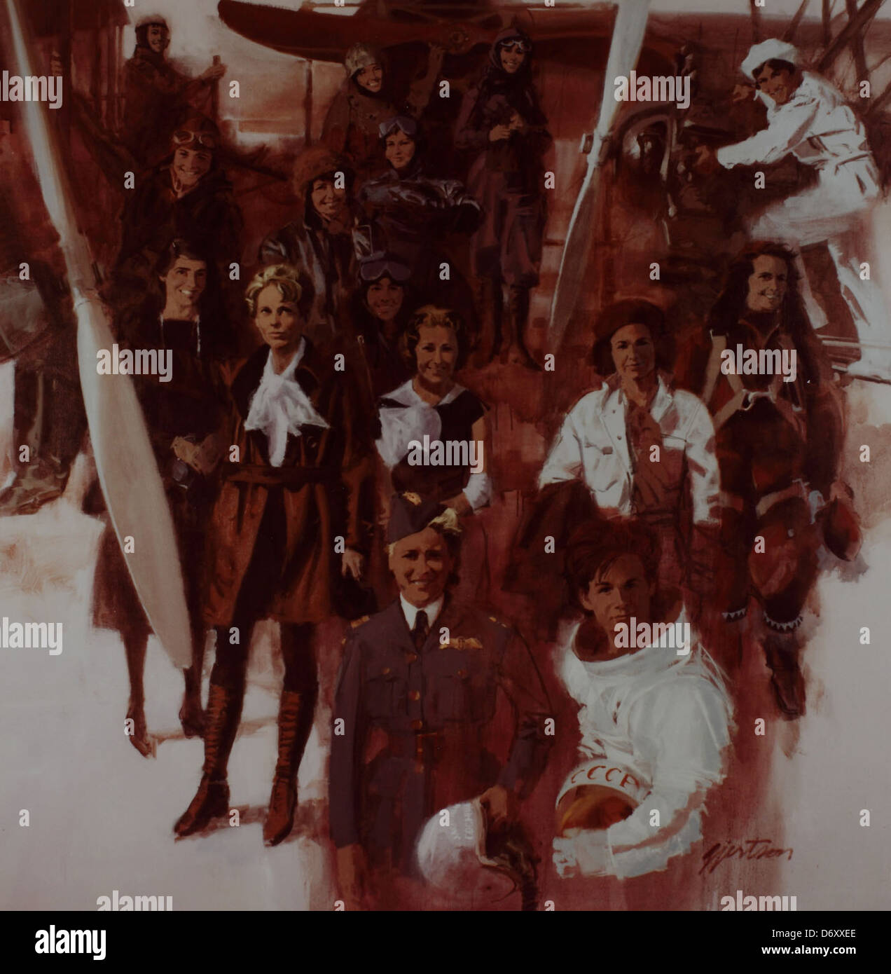 This image presents a large-scale version of the 'Women of Aviation ...