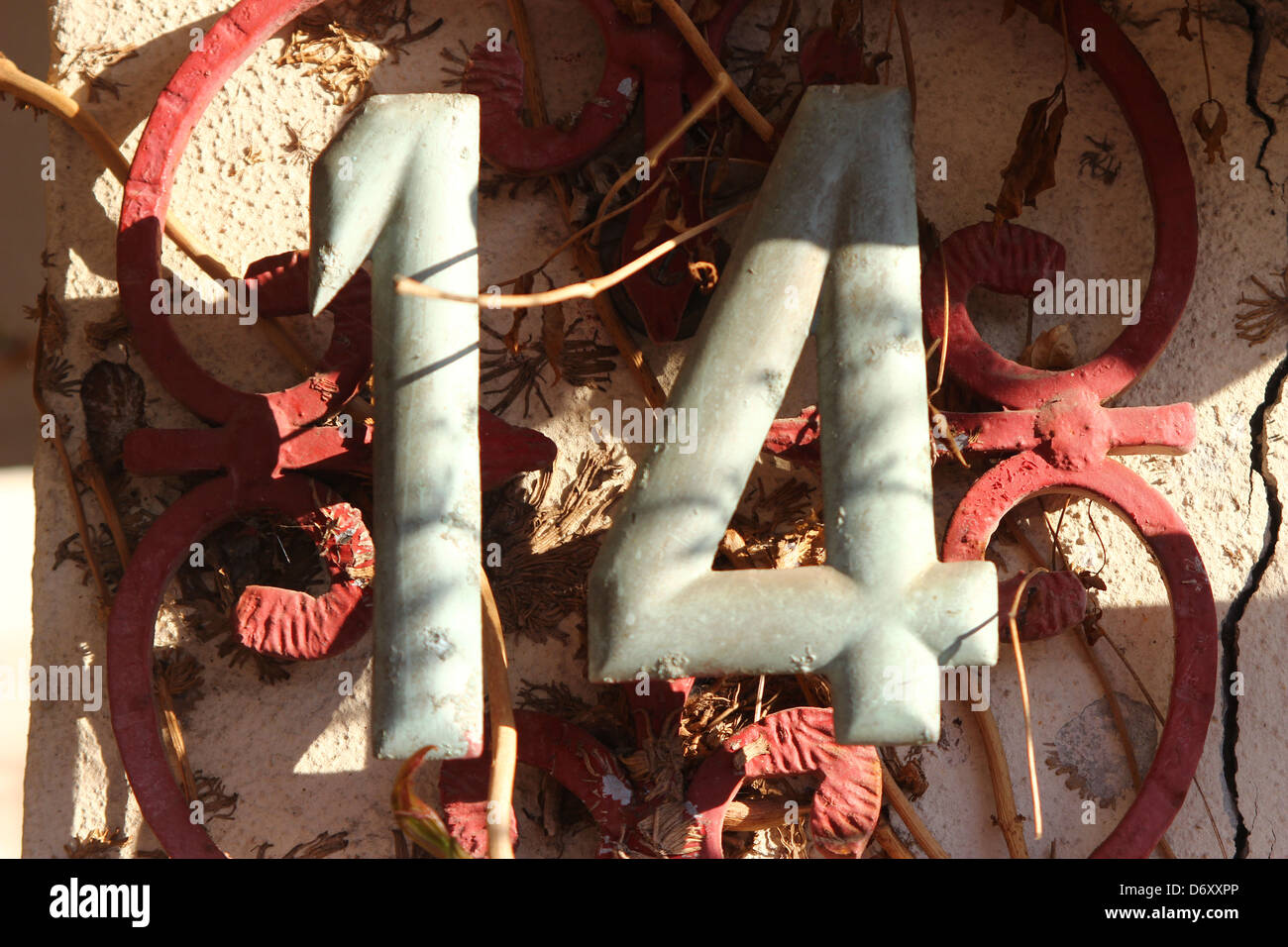 14 Tile numbered (door number Stock Photo - Alamy